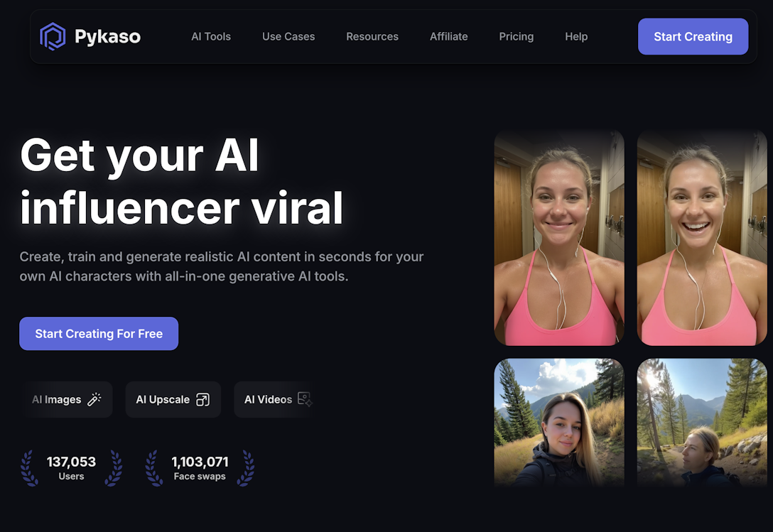Pykaso.ai:Get Your AI Influencer Viral - Launched.io